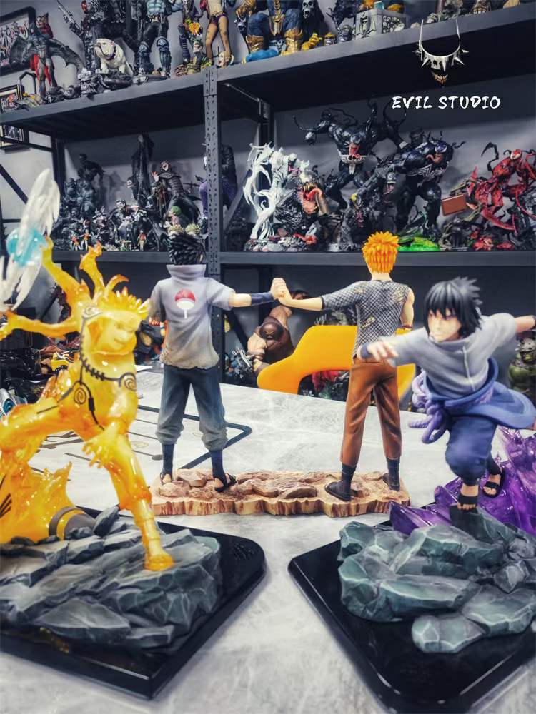 Evil Studio Naruto 和解の印 Naruto & Sasuke Resin Statue - Devilness Toys