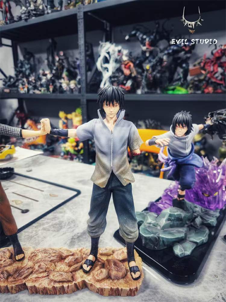 Evil Studio Naruto 和解の印 Naruto & Sasuke Resin Statue - Devilness Toys