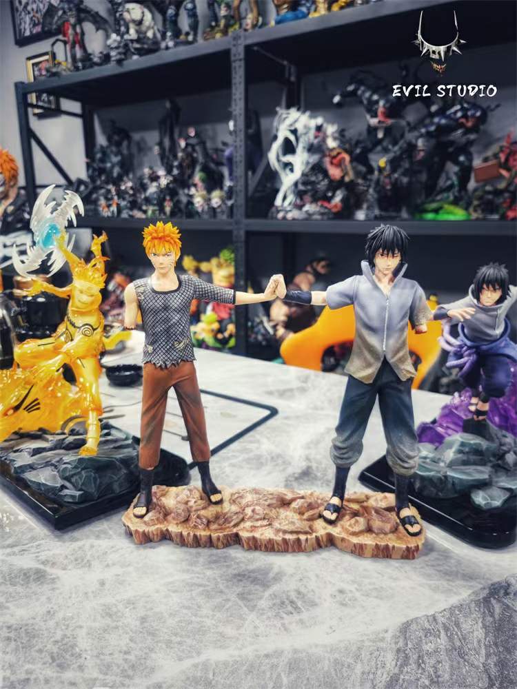 Evil Studio Naruto 和解の印 Naruto & Sasuke Resin Statue - Devilness Toys