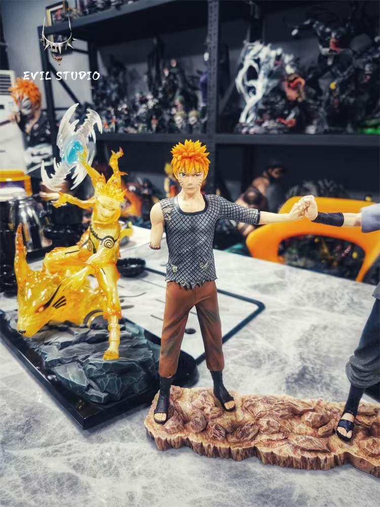 Evil Studio Naruto 和解の印 Naruto & Sasuke Resin Statue - Devilness Toys