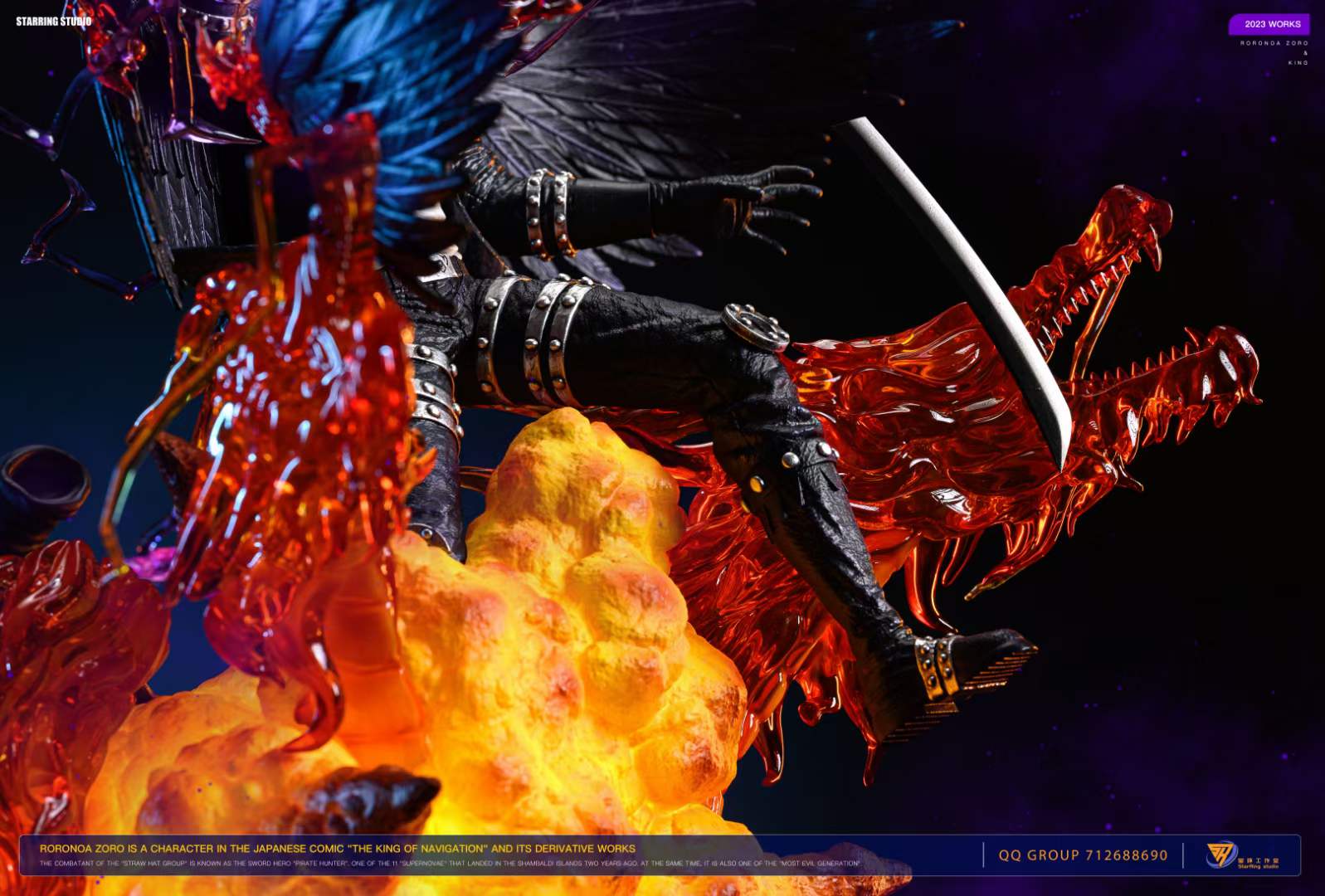 STARRING Studio POP One Piece Onigasima taisenn Zoro VS King Resin ...