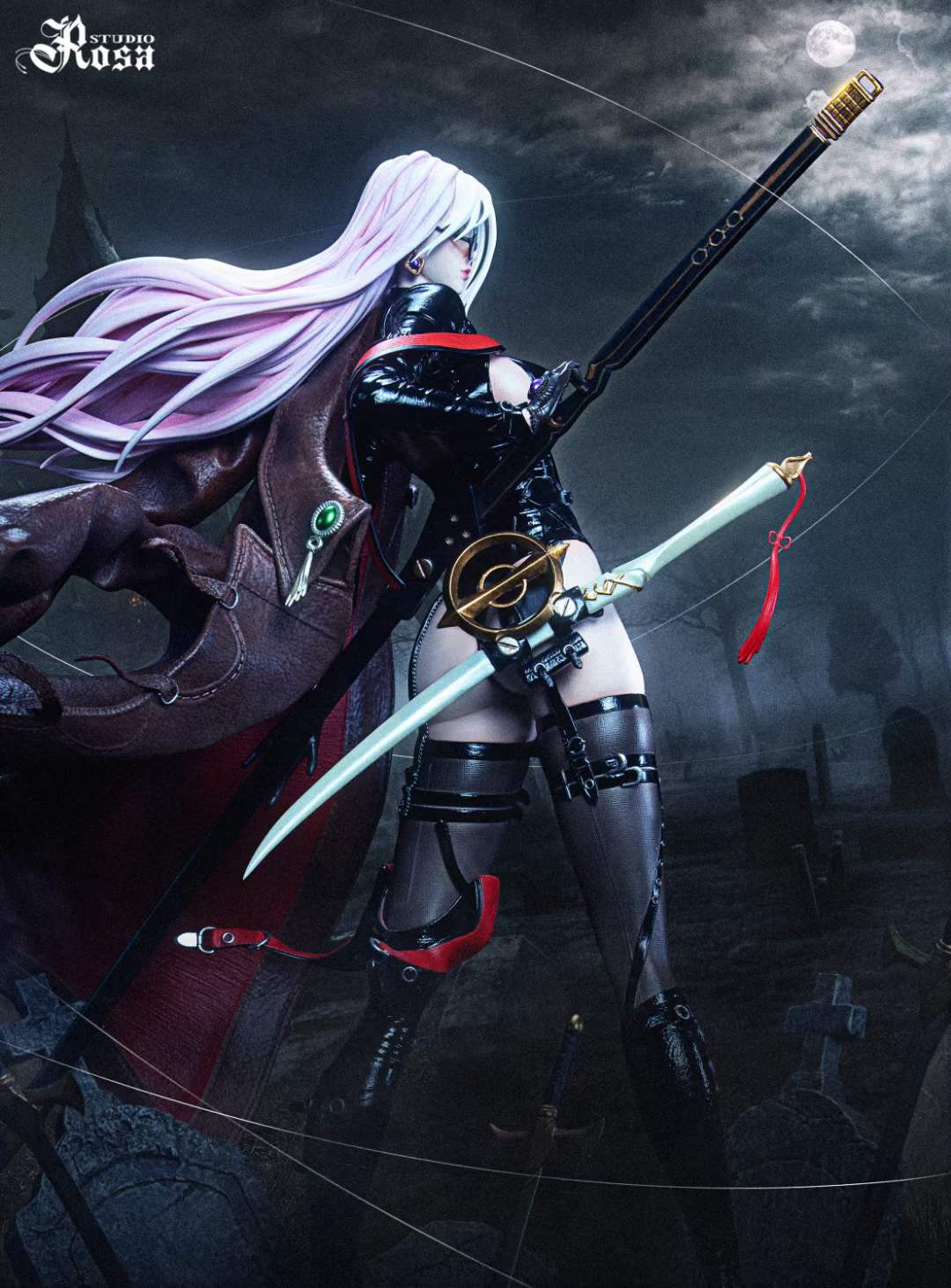 Rosa Studio 1/4 Dungeon fighter Ghost swords woman Resin Statue ...