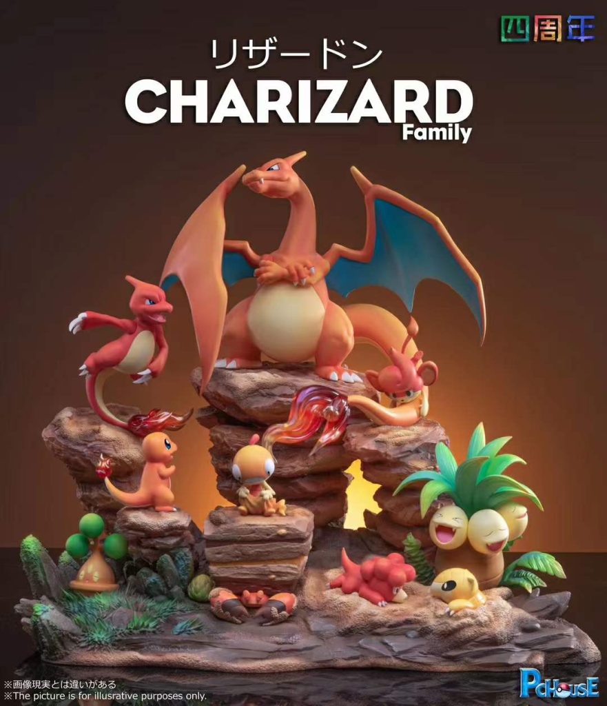 Pc Home Pokemon CHARIZARD Family Resin Statue - Devilness Toys