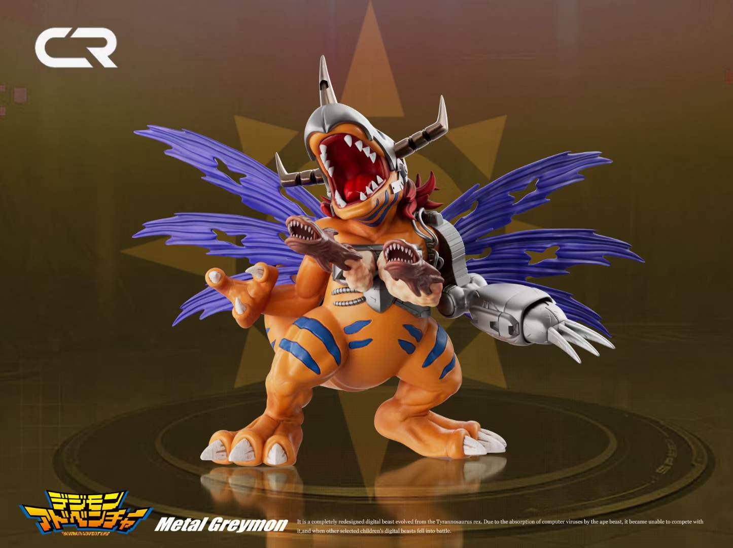 CR Studio Digimon Adventure Metal Greymon Resin Statue - Devilness Toys