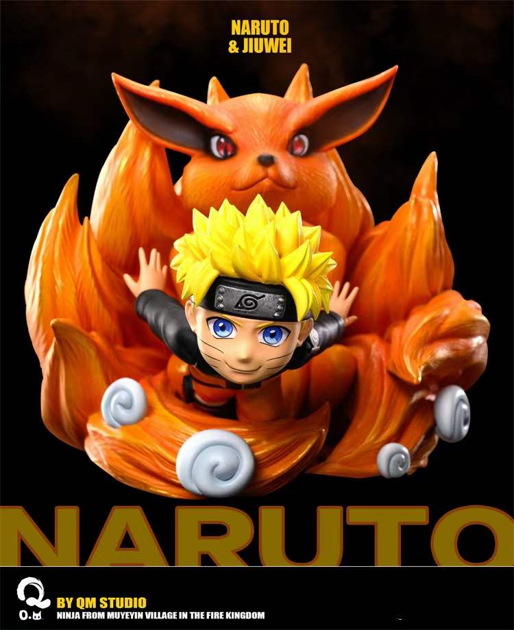 QM Studio Naruto Cute Uzumaki Naruto & Kurama Resin Statue - Devilness Toys