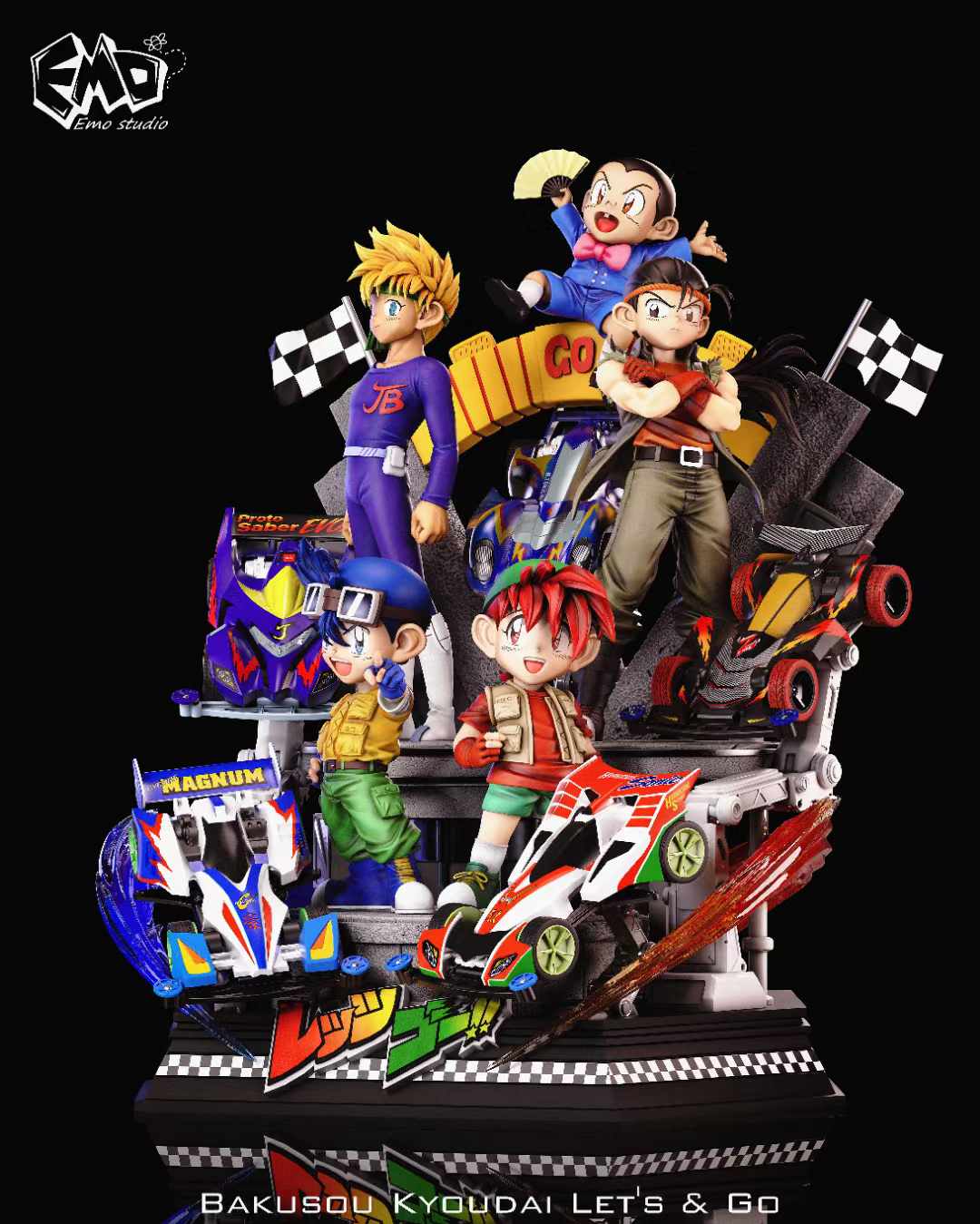EMO Studio 1/6 Bakusou Kyoudai Let’s & Go Japanese team Resin Statue ...