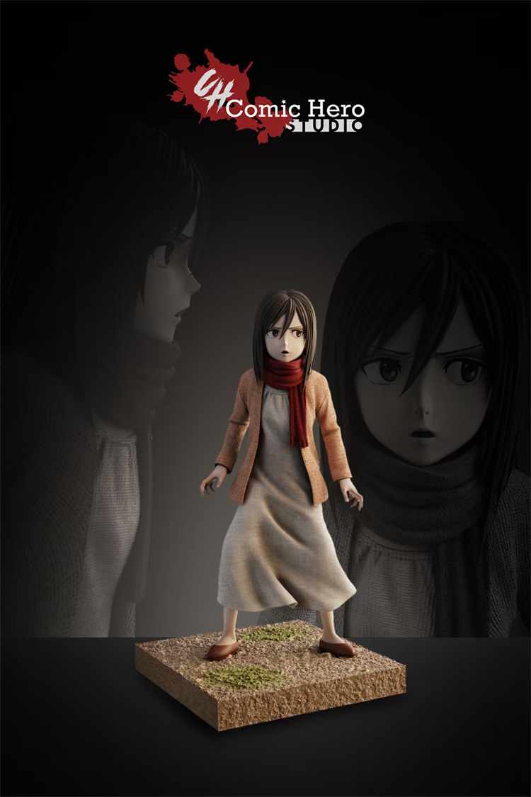 Comic Hero Studio Attack on Titan Kid Mikasa·Ackerman Resin Statue ...
